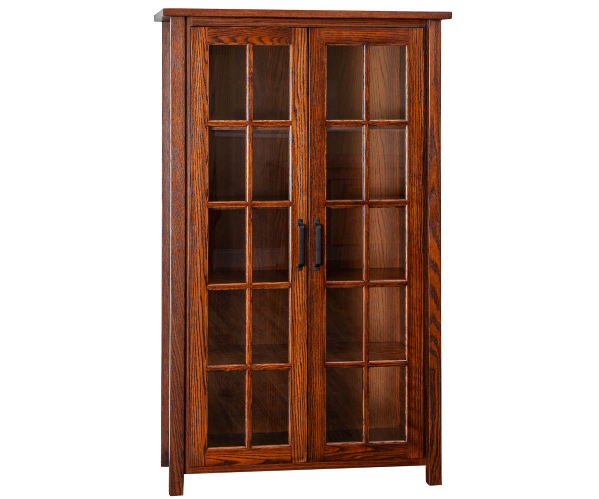 Eshton 5 Foot Bookcase with Glass Doors | Memory Lane Furniture